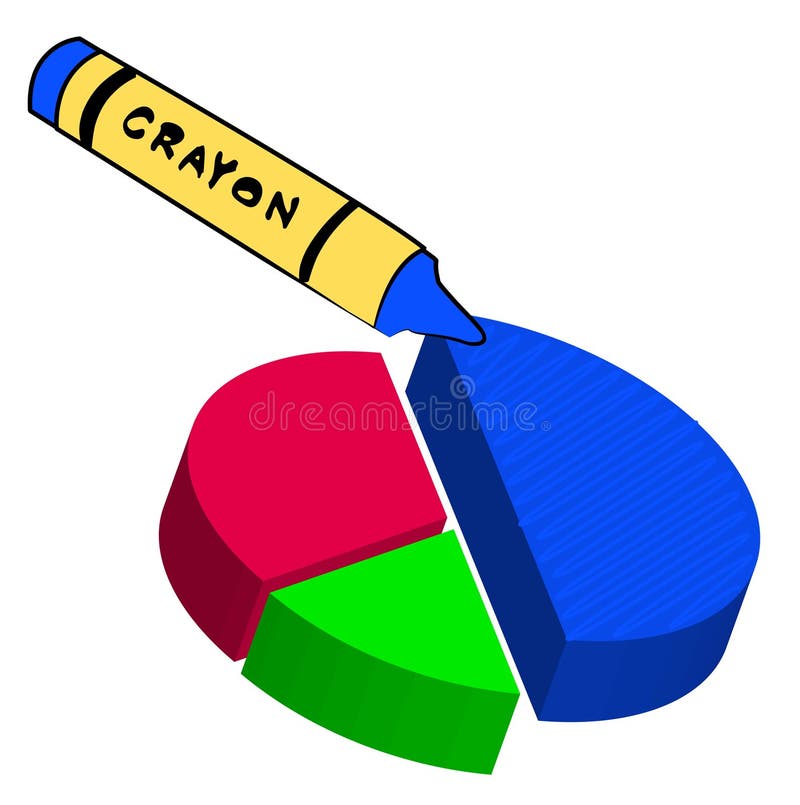 Crayon Coloring Circle Graph Stock Vector - Illustration of graph, data ...
