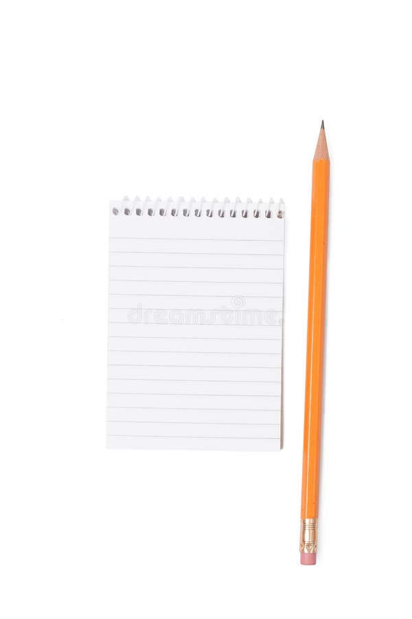 Crayon et bloc-notes image stock. Image du papier, vide - 12324813