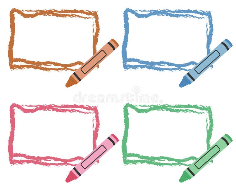 Crayon Frames stock vector. Illustration of colors, chalk - 138564544