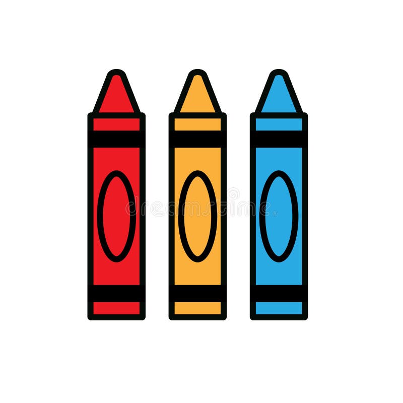 3 Crayon in box icon stock vector. Illustration of pencil - 203604071