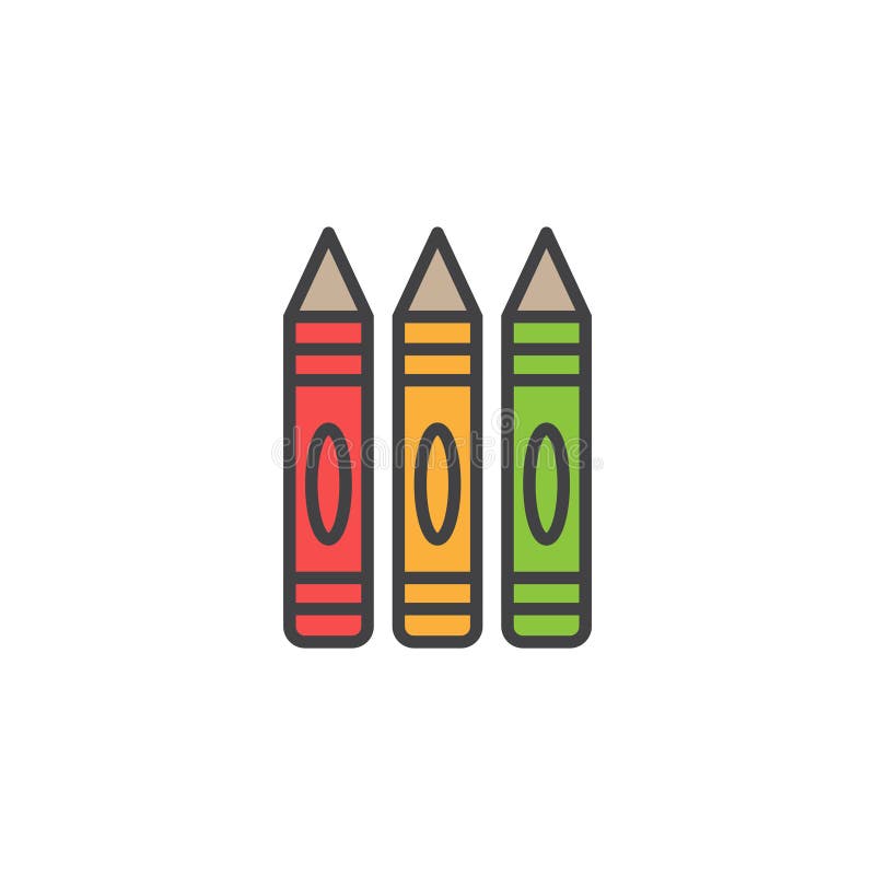 Crayon Icon in Colored Version Stock Illustration - Illustration of ...