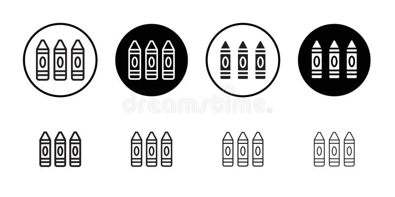Crayon Icon Isolated Flat Vector in Outline Stock Vector - Illustration ...