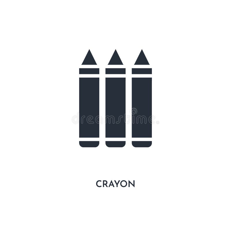 Crayon Icon. Simple Element Illustration. Isolated Trendy Filled Crayon ...