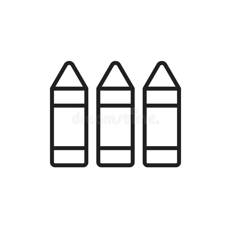 Crayon Icon Simple Thin Outline Stock Vector - Illustration of crayon ...