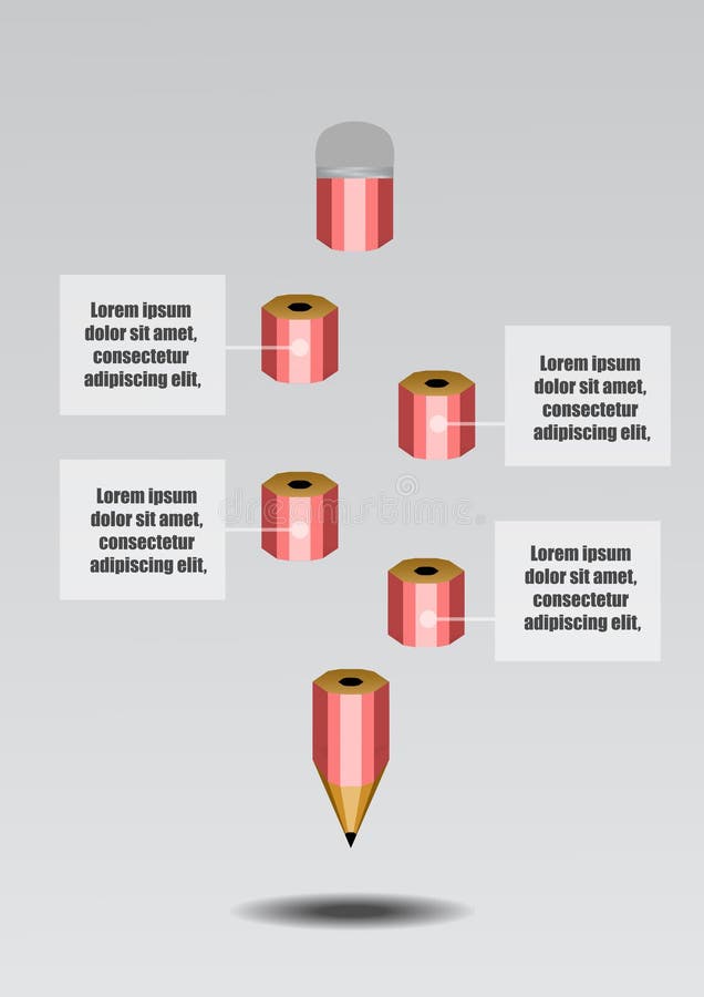 Crayon Infographic Sur Le Fond Gris Illustration de Vecteur ...