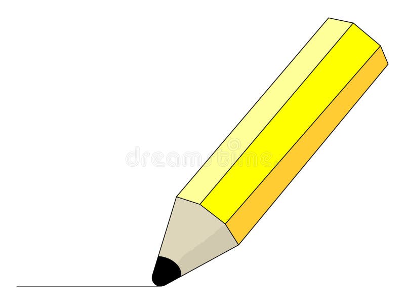 Crayon jaune illustration de vecteur. Illustration du étude - 10669622