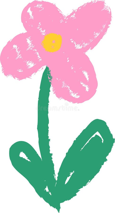 Crayon Kids Scribble Flower Stock Vector - Illustration of drawing ...