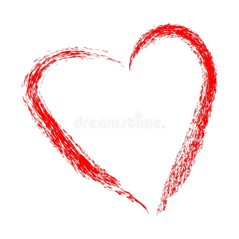 Crayon Love, Red Vector Simple Hand Draw Sketch Doodle Stock Vector ...