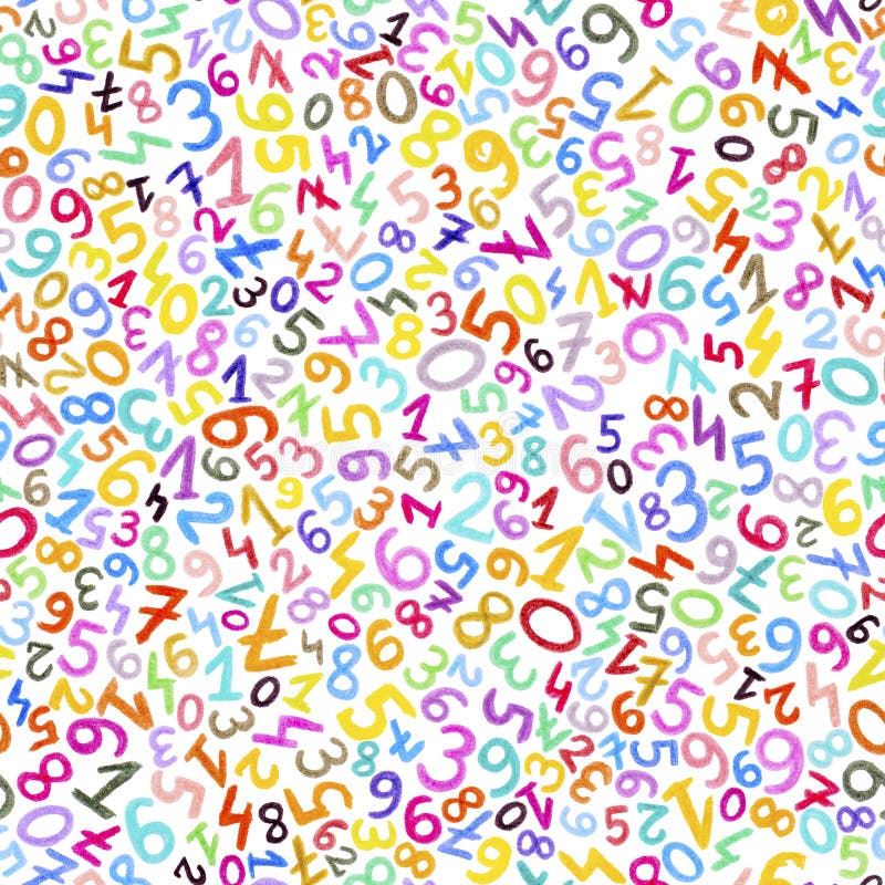 Crayon Numbers Seamless Pattern Stock Illustration - Illustration of ...