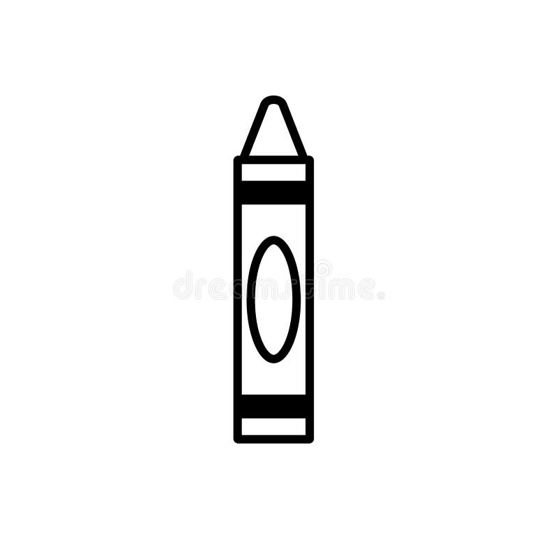 Crayon Outline Vector Icon Thin Line Black Crayon Icon Flat Vector