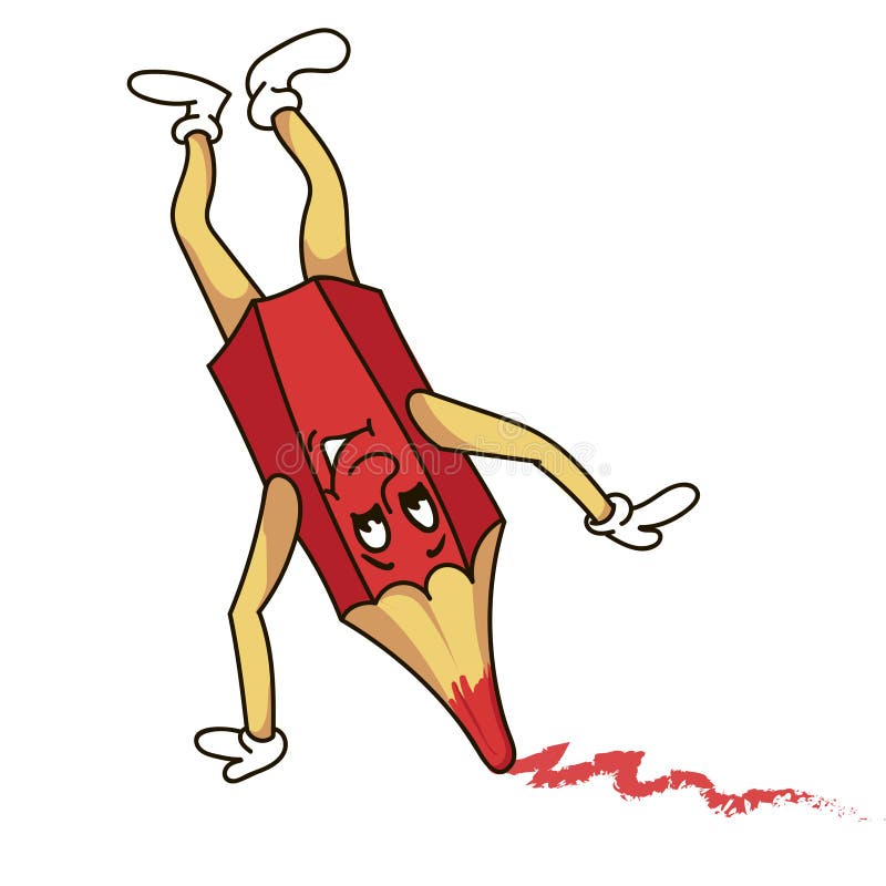 Crayon rouge drôle illustration de vecteur. Illustration du artistique ...