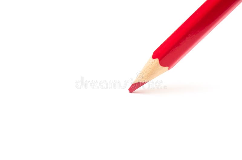 Crayon Rouge Sur Un Fond Blanc Photo stock - Image du palette ...