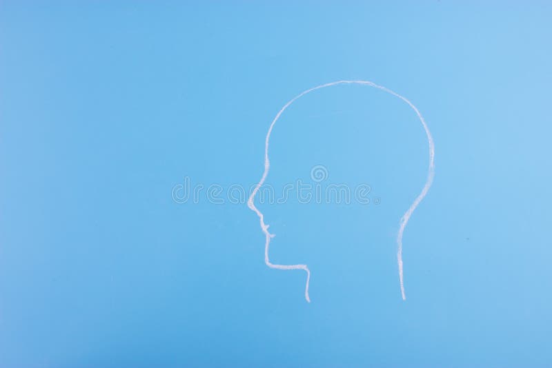 Crayon-sketched Head Silhouette Stock Photo - Image of humanface ...