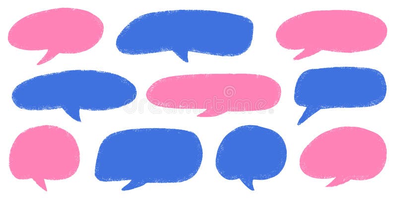 Crayon Speech Bubble Frame. Vector Chalk Talk Balloon. Colorful Dialog ...
