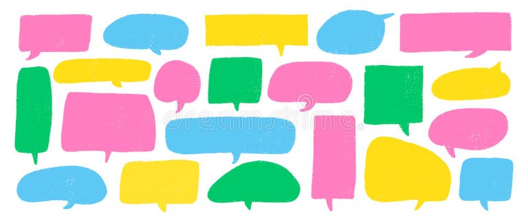 Crayon Speech Bubble Frame. Vector Chalk Talk Balloon. Colorful Dialog ...