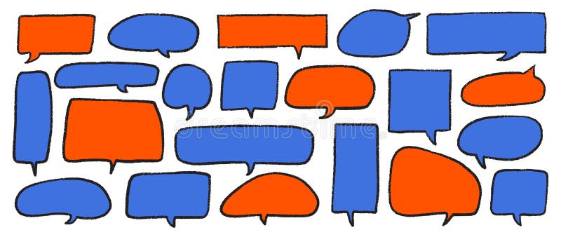 Crayon Speech Bubble Frame. Vector Chalk Talk Balloon. Colorful Dialog ...