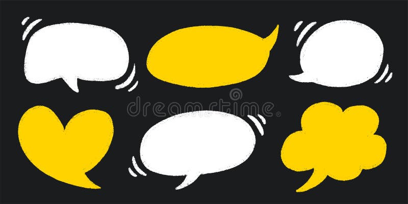 Crayon Speech Bubble Frame. Vector Chalk Talk Balloon. Colorful Dialog ...
