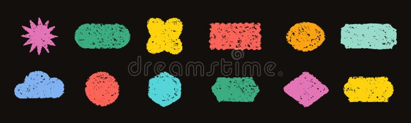 Crayon Speech Bubbles with Abstract Swear Words Vector Set. Chalk ...