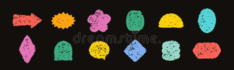 Crayon Speech Bubbles with Abstract Swear Words Vector Set. Chalk ...