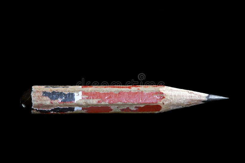 Crayon Stub Isolated Sur Le Fond Noir Image stock - Image of rouge ...