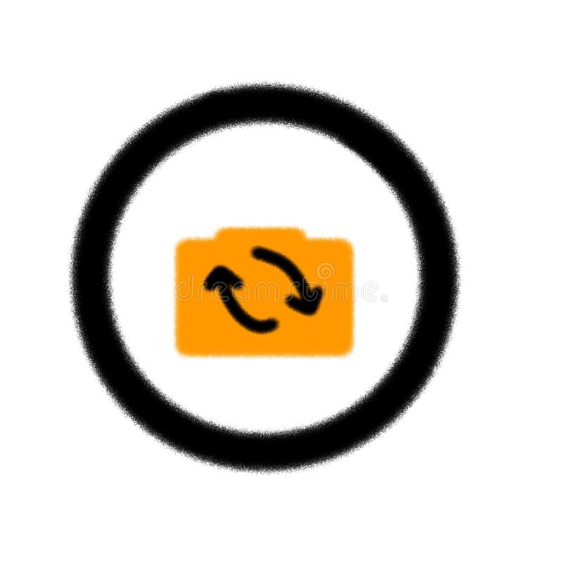 Crayon Style Camera Icon Have Changing Sign Two Tone Color Hand Drawing ...