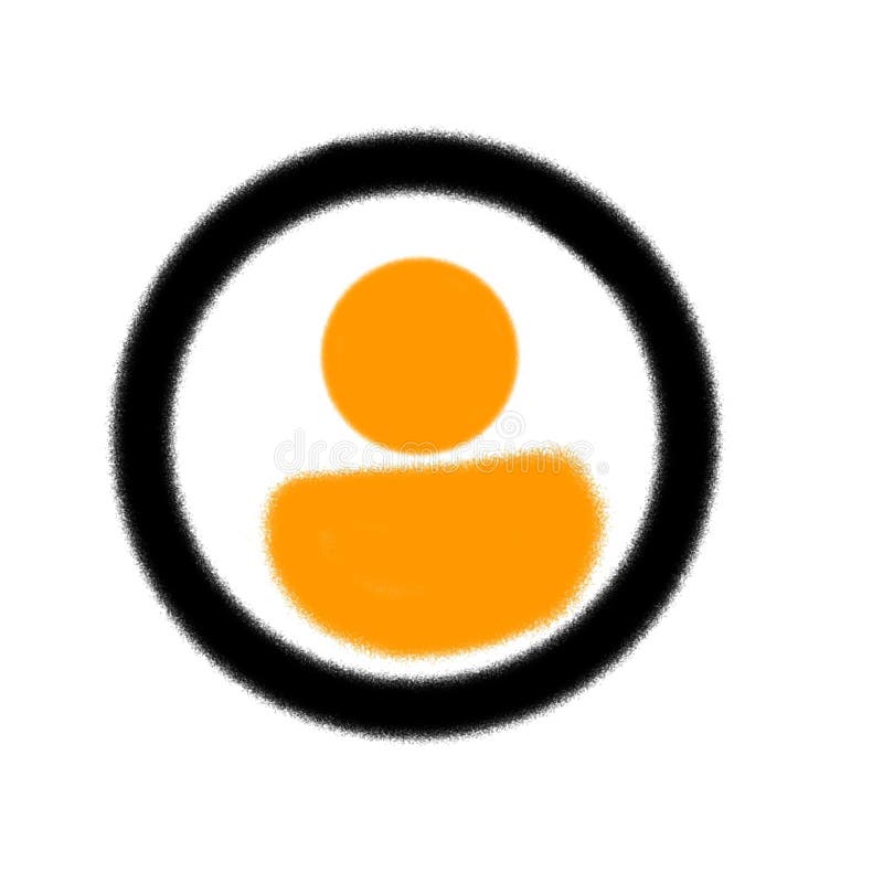 Crayon Style Profile Icon Two Tone Color Stock Illustration ...