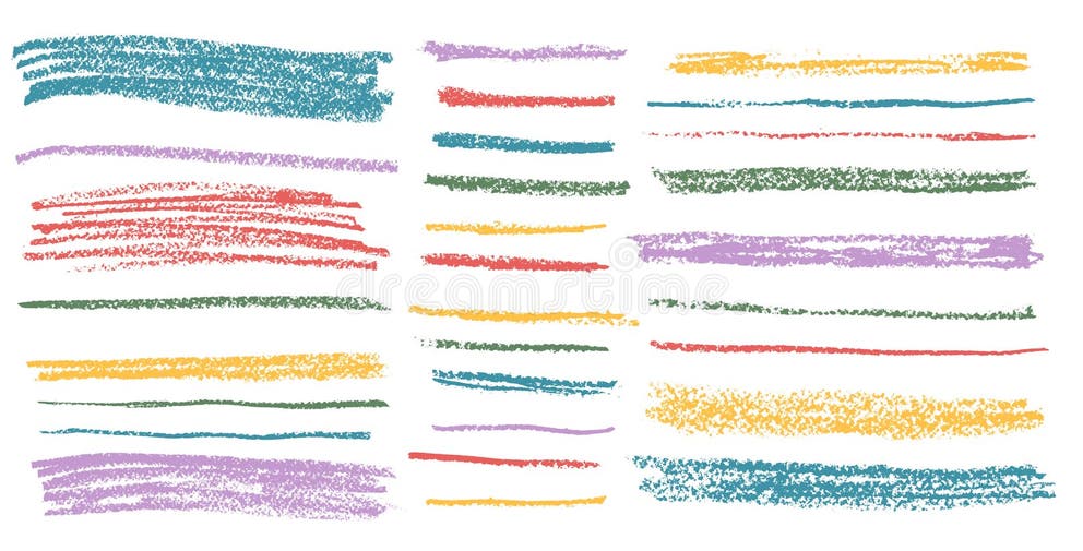 Crayon Underline Set. Pencil Scribble Lines Pack Stock Vector ...