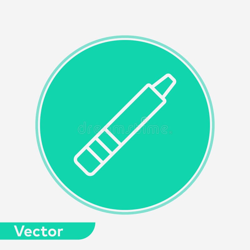 Crayon Vector Icon Sign Symbol Stock Vector - Illustration of equipment ...