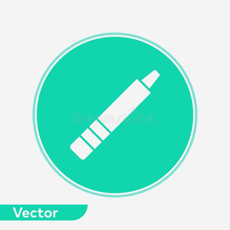 Crayon Vector Icon Sign Symbol Stock Vector - Illustration of paper ...