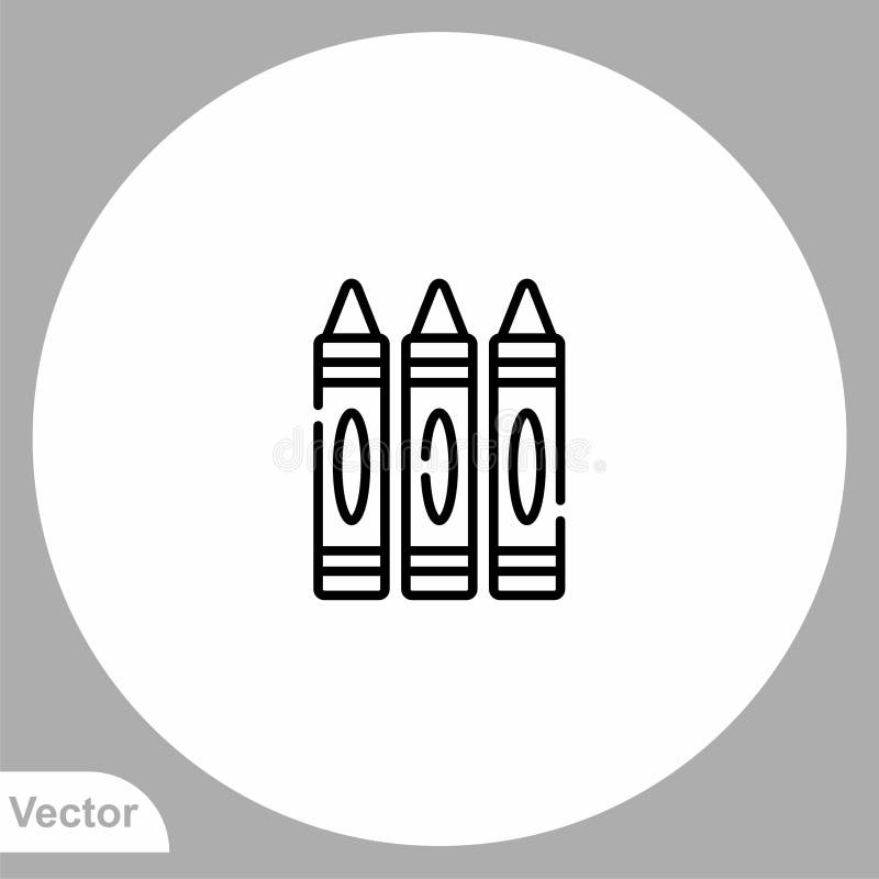 Crayon with a Sign stock vector. Illustration of crayons - 70308463