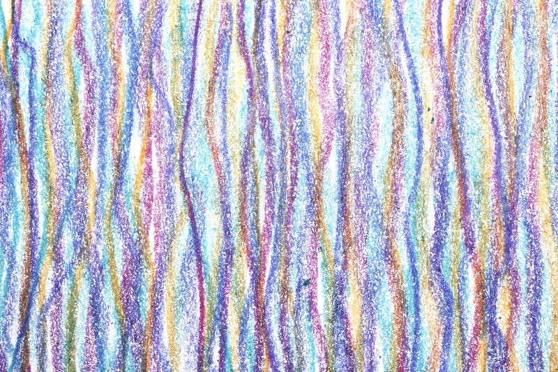 Crayon Wiggly Drawing Lines in Different Colours on White Background ...
