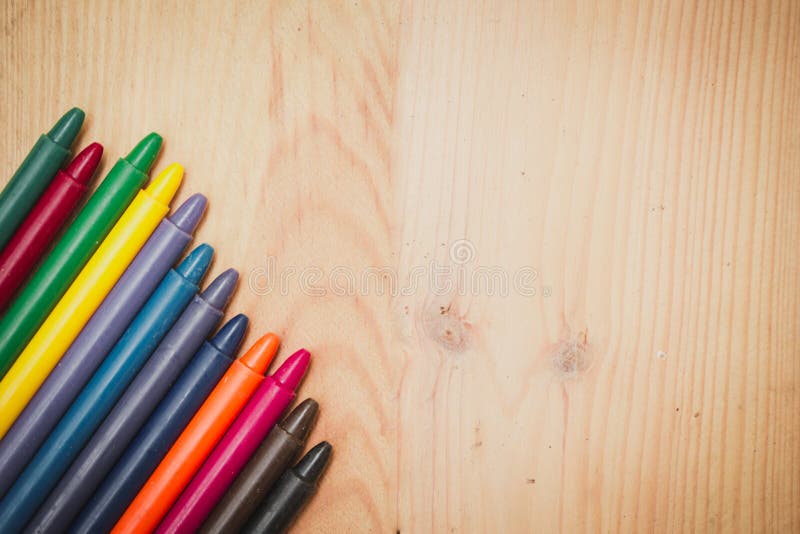 Crayon on wood background stock image. Image of love - 77201715