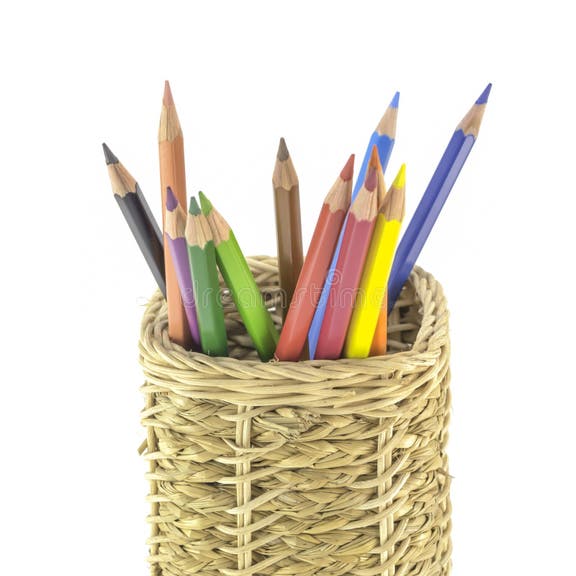 Crayons in basket stock image. Image of business, macro - 32576265
