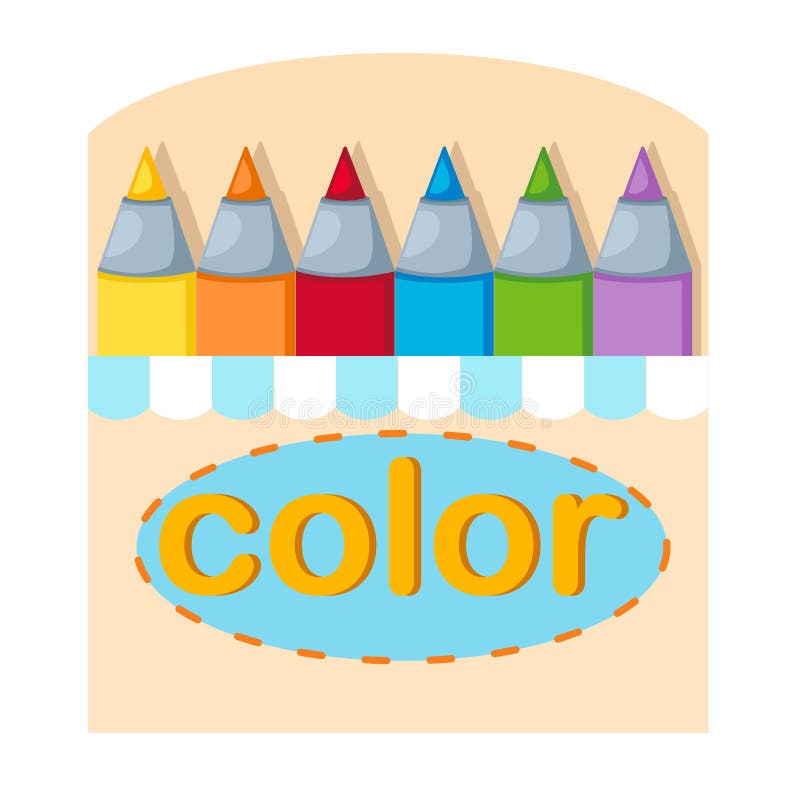 Crayons box stock vector. Illustration of pastel, drawing - 56877549