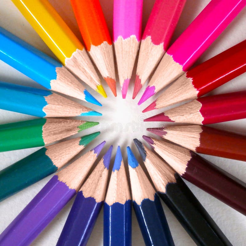 Crayons in circle stock photo. Image of pencil, concepts - 284277108