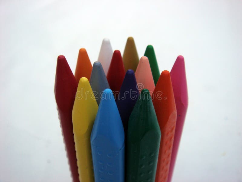 Crayons Color Stands on White Background Stock Image - Image of side ...