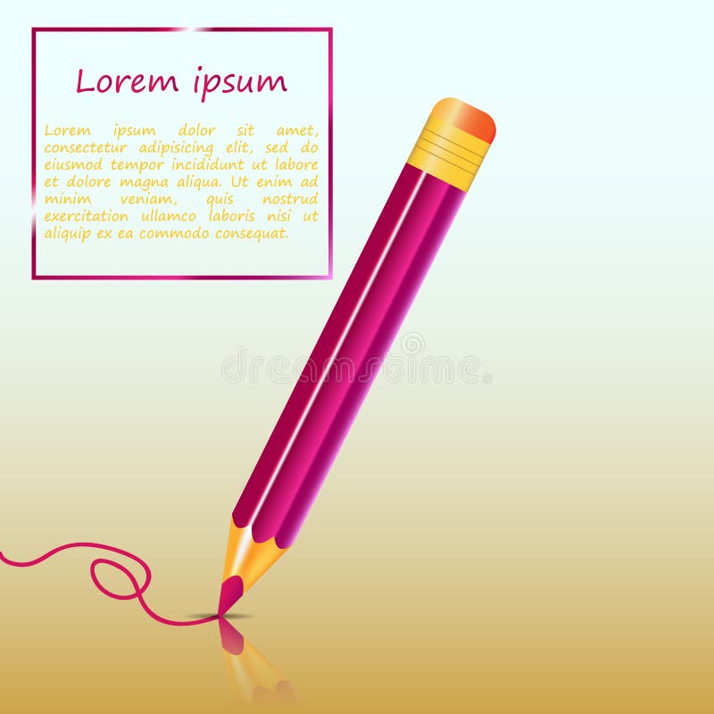 Crayons - Colored Pencil - Vector on White and Gold Background. Stock ...