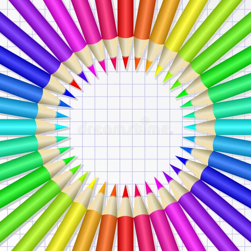 Crayons stock vector. Illustration of range, checkered - 136720931