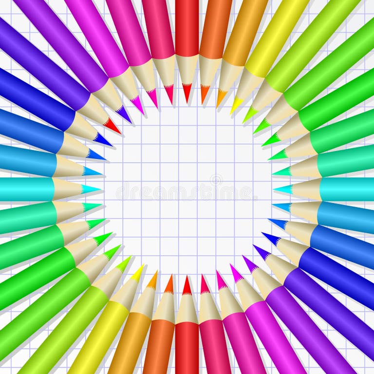 Crayons stock vector. Illustration of range, checkered - 136720931
