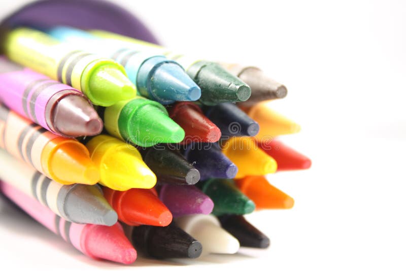 Crayons in a cup. stock photo. Image of supplies, rainbow - 7819232