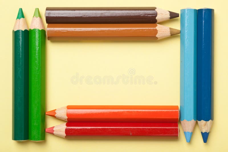 Crayons De Couleur Formant Une Trame De Rectangle Photo stock - Image ...