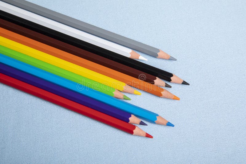 Crayons on the floor stock image. Image of colourfully - 193381445