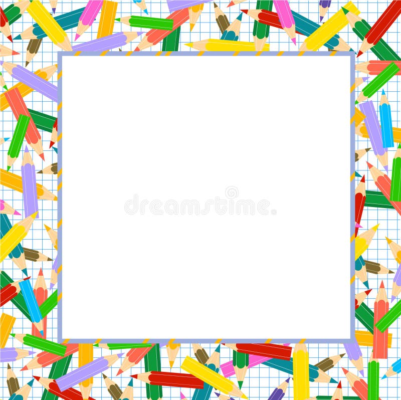 Crayons Frame stock vector. Illustration of school, paper - 15063547