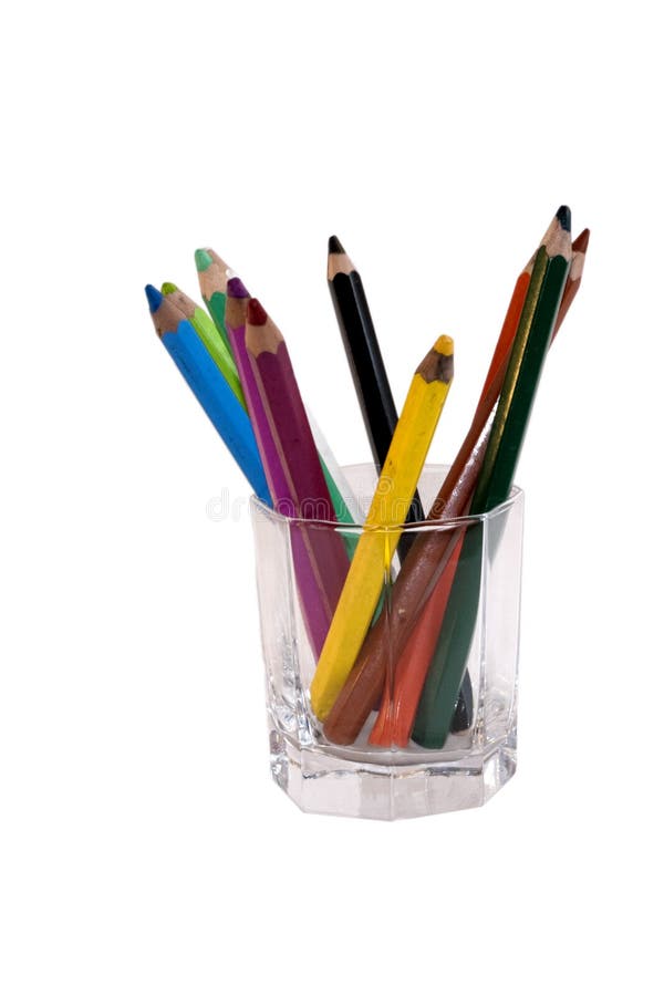 Crayons in glass stock photo. Image of colorful, crayon - 8564986