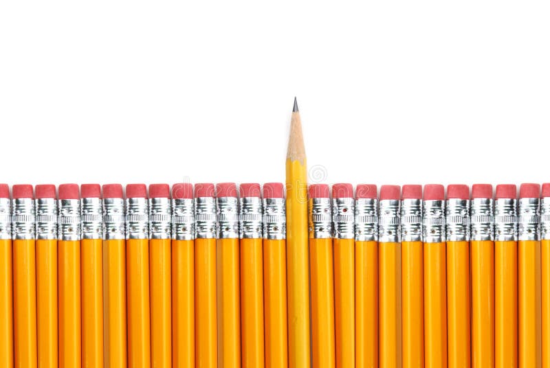 Crayons Et Gommes Jaunes Sur Le Papier Image stock - Image du gencives ...