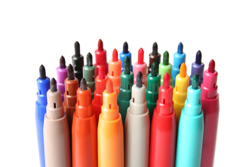 Crayons Lecteurs De Feutre De Couleur Photo stock - Image du couleurs ...