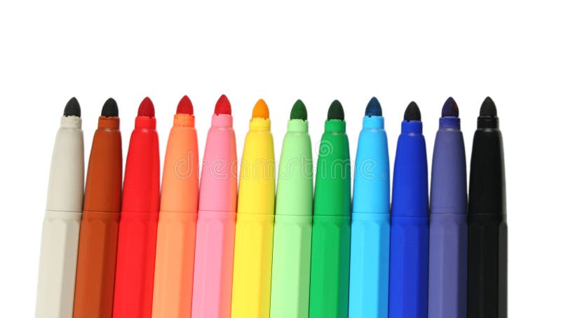 Crayons Lecteurs De Feutre De Couleur Photo stock - Image du couleurs ...