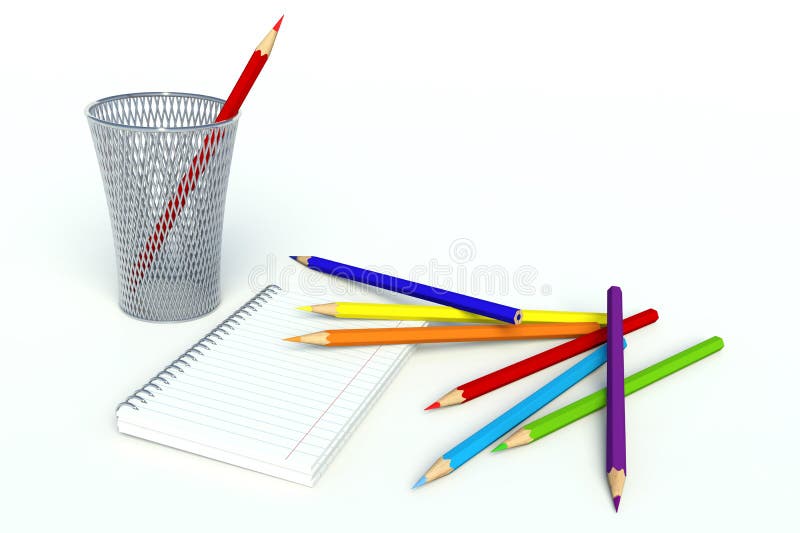Pencil and notebook stock vector. Illustration of pencil - 14231540
