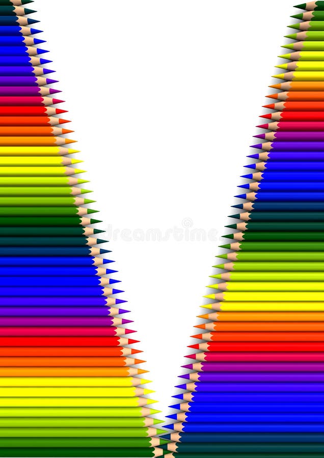 Crayons in open zipper stock illustration. Illustration of multicolored ...