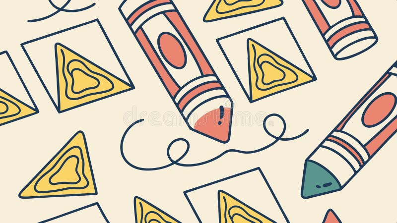 Crayons Pattern, Art Supplies and Childhood Background Vector Design ...